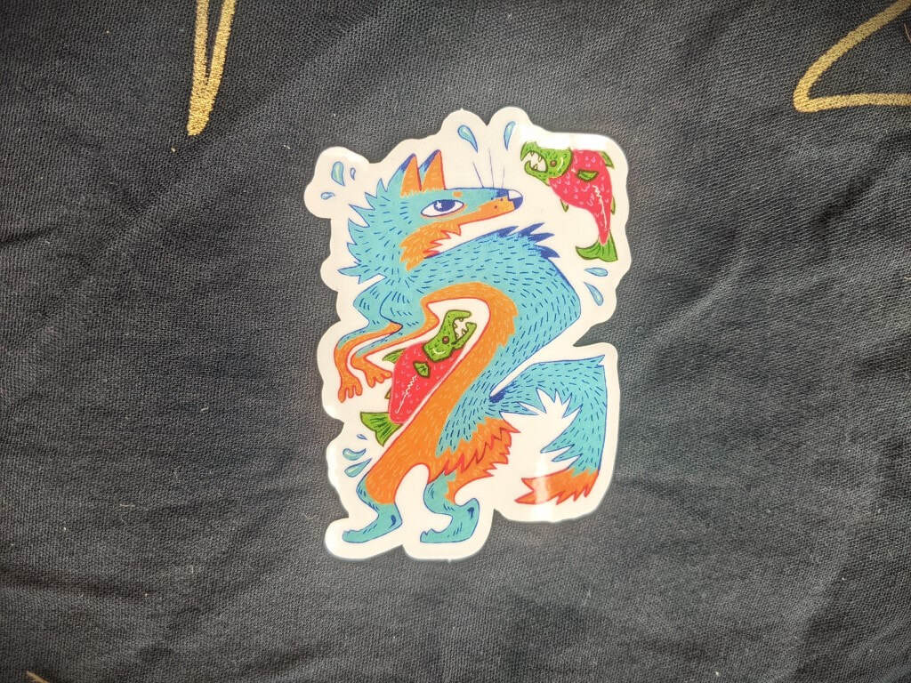 Salmon Wolf - CLEAR Vinyl Sticker | The Art of Maranda Cromwell